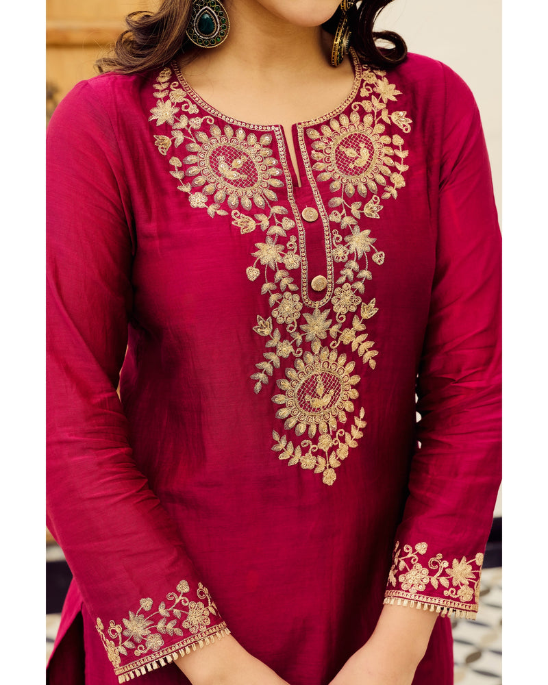 Mulberry Muse 3 PC Mul Chanderi Designer Handwork Festive Suit For ...